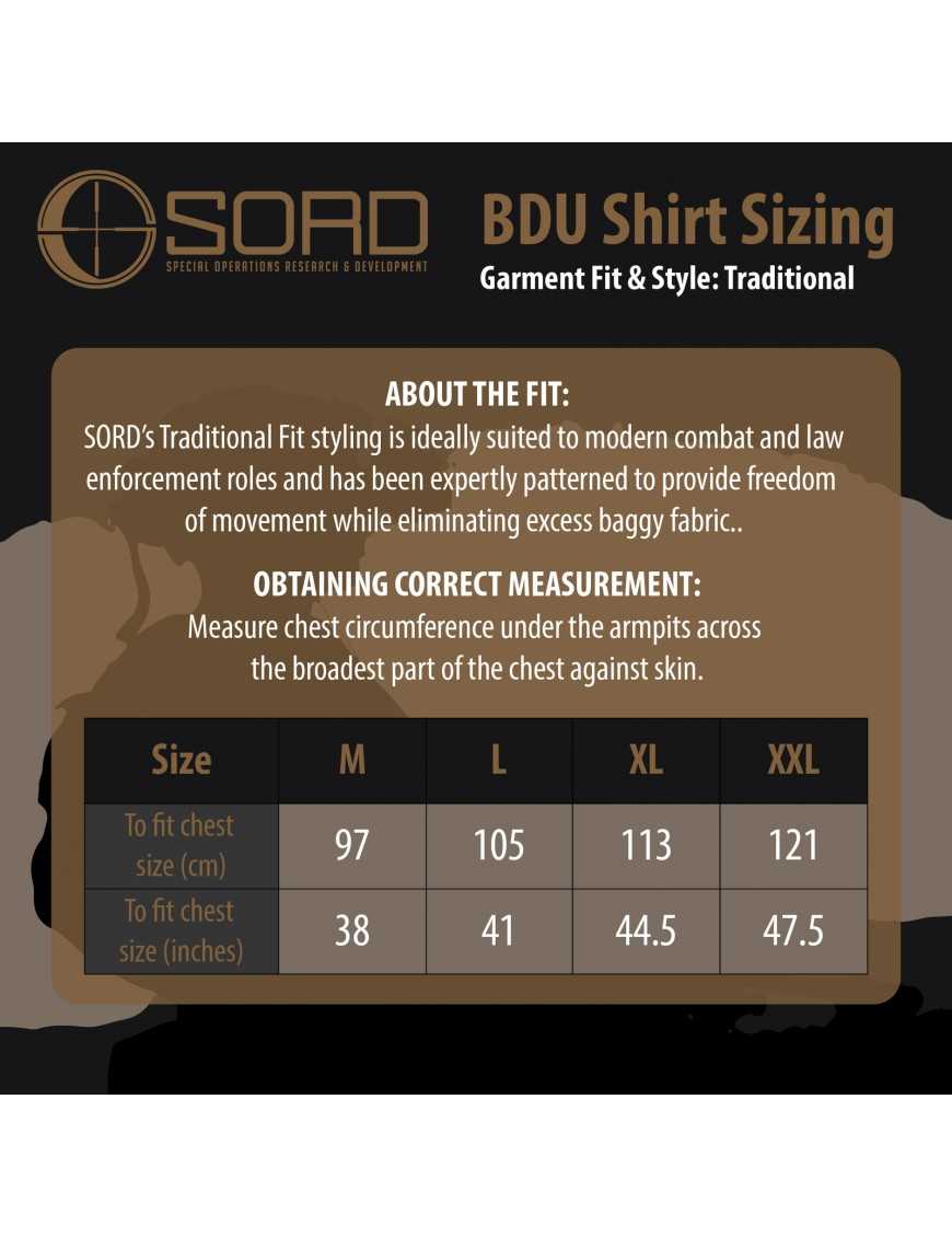 SORD BDU (Battle Dress Uniform) Shirt Multicam