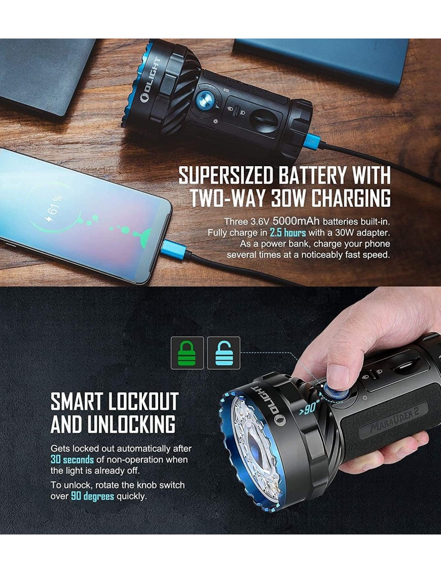 Olight Marauder 2 14000 Lumens High Intensity LED Large Torch