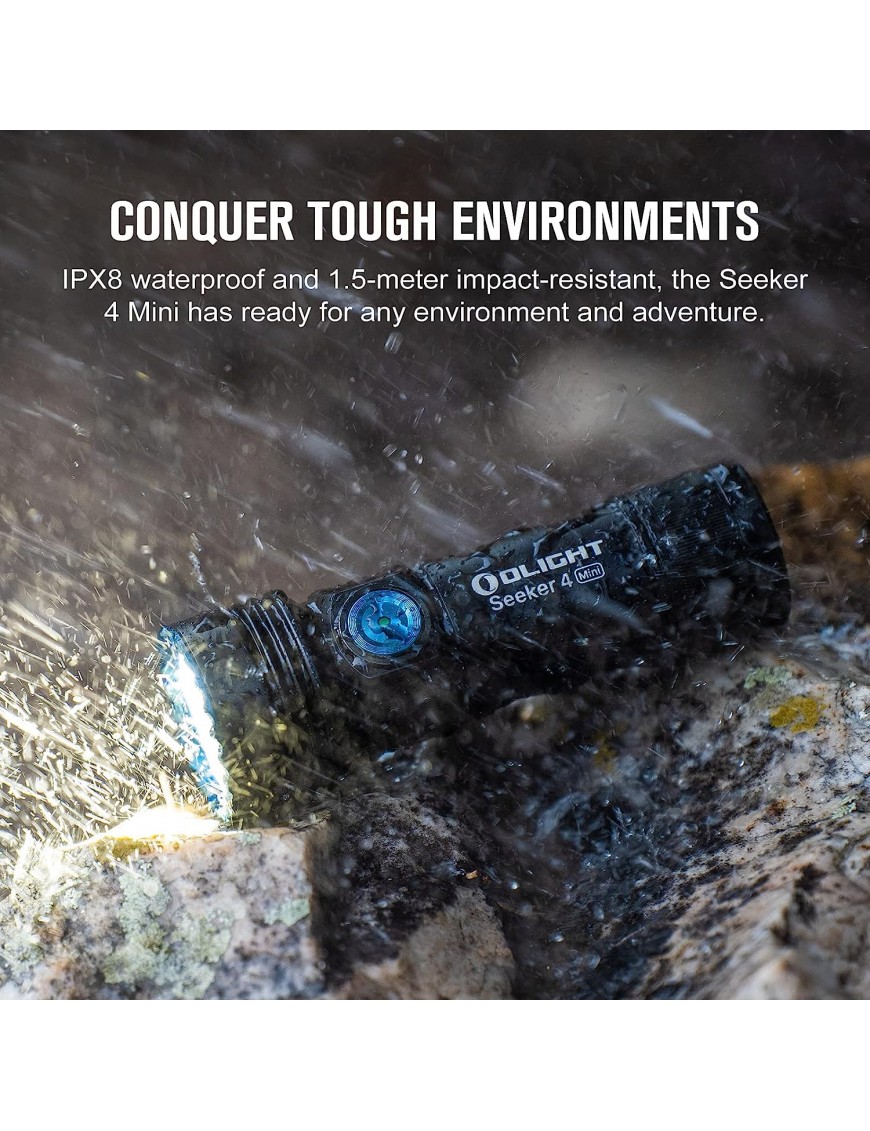 Olight Seeker 4 Mini 1200 Lumens Mini EDC Torch with White & UV Light